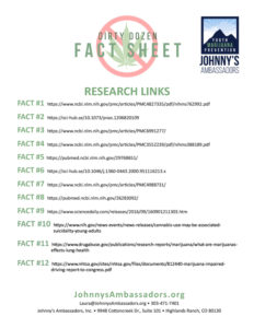 Marijuana Fact Sheets • Johnny's Ambassadors